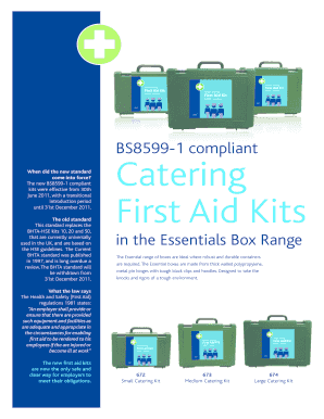 Fillable Online reliancemedical co BS8599-1 compliant Catering First Aid Kits - reliancemedical ...