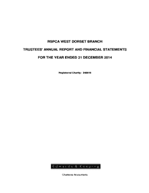 Fillable Online TRUSTEES' ANNUAL REPORT AND FINANCIAL STATEMENTS Fax ...