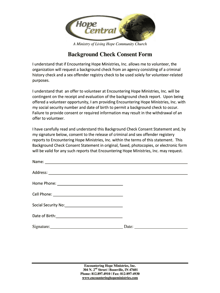 Fillable Online Criminal Background Check Consent Form.doc Fax Email ...