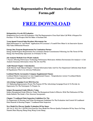 Fillable Online kutukupret 96 SALES REPRESENTATIVE PERFORMANCE ...