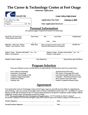 Fillable Online Admission Application 816 Fax Email Print - pdfFiller