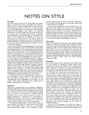Fillable Online NOTES ON STYLE Fax Email Print - pdfFiller