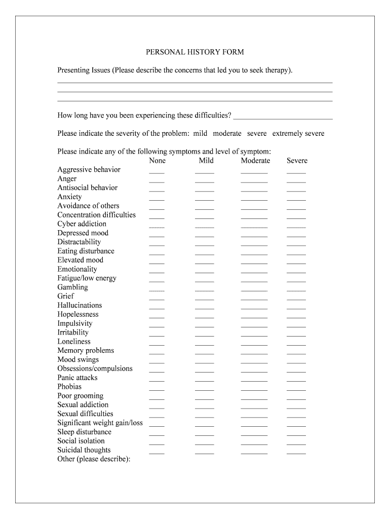 Fillable Online PERSONAL HISTORY FORM - Pearson Fuels Fax Email Print ...