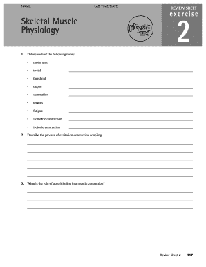 Fillable Online REVIEW SHEET exercise Skeletal Muscle Physiology Fax ...