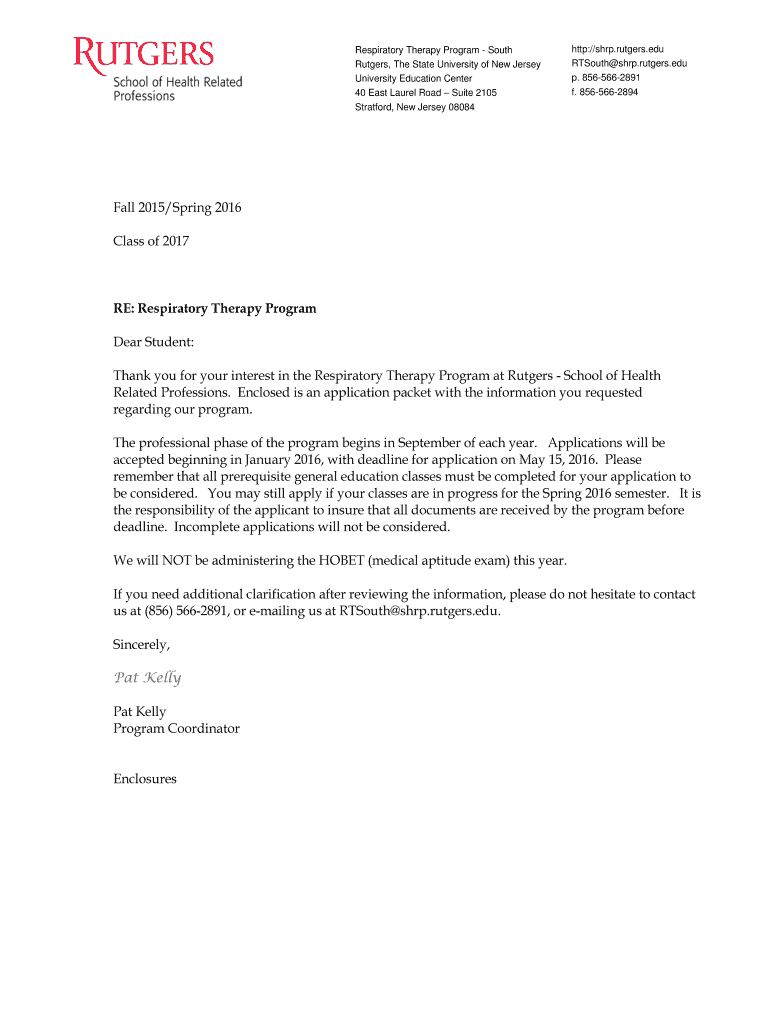 Fillable Online shp rutgers You can click on the application below for ...