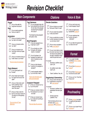 Fillable Online Revision Checklist Fax Email Print - pdfFiller