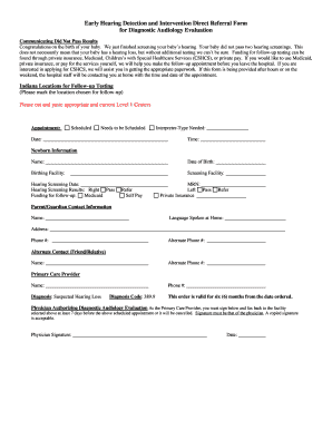 Fillable Online in Universal Newborn Hearing Screening Fax Email Print ...