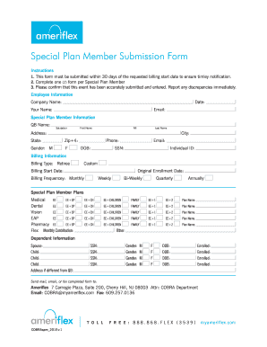 Fillable Online Special Plan Member Submission Form Fax Email Print ...