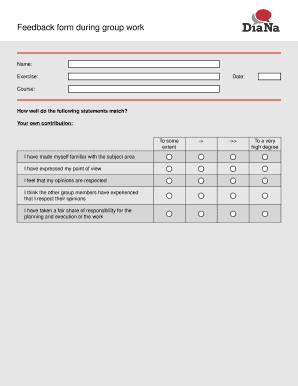 Fillable Online diana ibg uu Feedback form during group work Fax Email ...