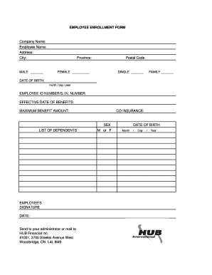 Fillable Online pointswest EMPLOYEE ENROLLMENT FORM - pointswest.ca Fax ...