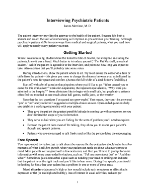 Fillable Online Interviewing Psychiatric Patients Fax Email Print ...