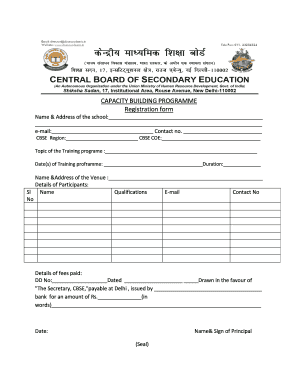 Fillable Online Registration form for capacity building programme Fax Email Print - pdfFiller