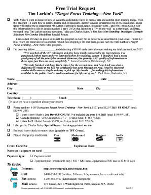Fillable Online Tim Larkins Target Focus TrainingNew York Fax Email ...