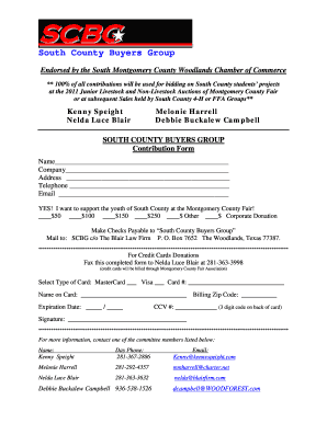 Fillable Online SCBG - woodlandsevents.com Fax Email Print - pdfFiller