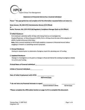 Fillable Online Statement of Financial Interest by a Covered Individual ...
