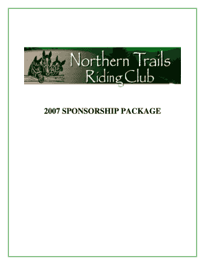 Fillable Online northerntrailsridingclub 2007 SPONSORSHIP PACKAGE ...