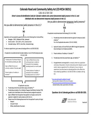 Fillable Online Colorado Road and Community Safety Act (CO-RCSA SB251 ...
