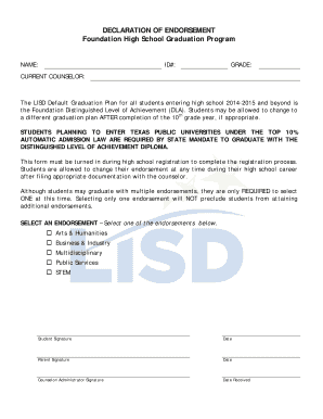 Fillable Online lisd DECLARATION OF ENDORSEMENT Fax Email Print - pdfFiller
