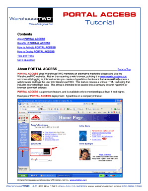 Fillable Online PORTAL ACCESS Tutorial Contents About PORTAL ACCESS ...