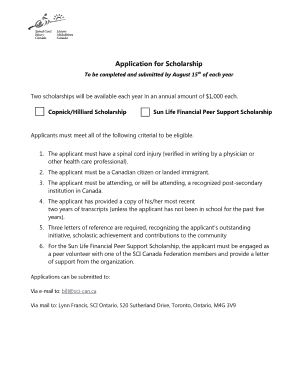 Fillable Online SCI National Scholarship Application-June 2016.pdf Fax ...