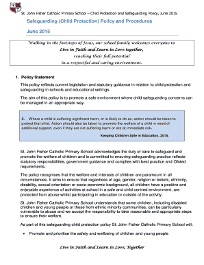 Fillable Online stjohnfisherprimary co Safeguarding (Child Protection ...