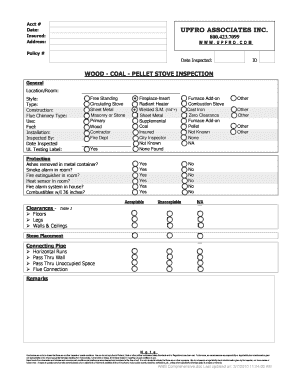 Fillable Online WOOD - COAL - PELLET STOVE INSPECTION Fax Email Print ...