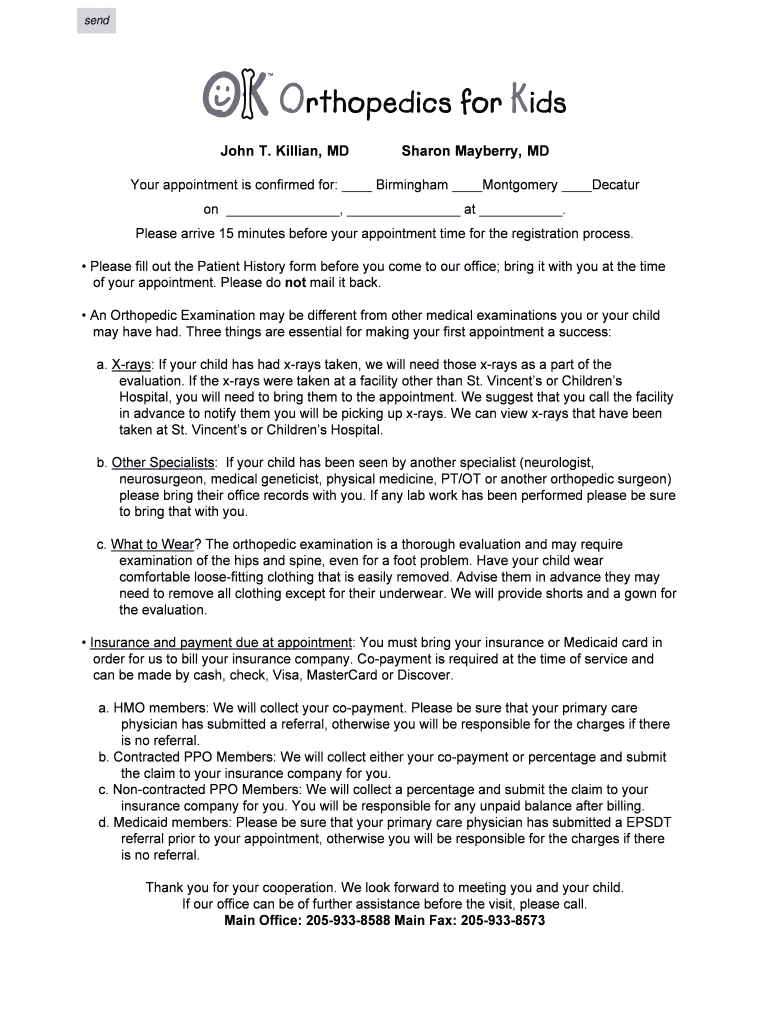 Fillable Online John T. Killian, MD Sharon Mayberry, MD not Fax Email ...