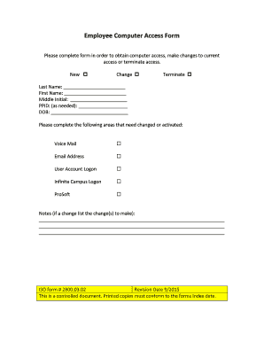 Fillable Online apps ects Employee Computer Access Form - apps ects Fax ...