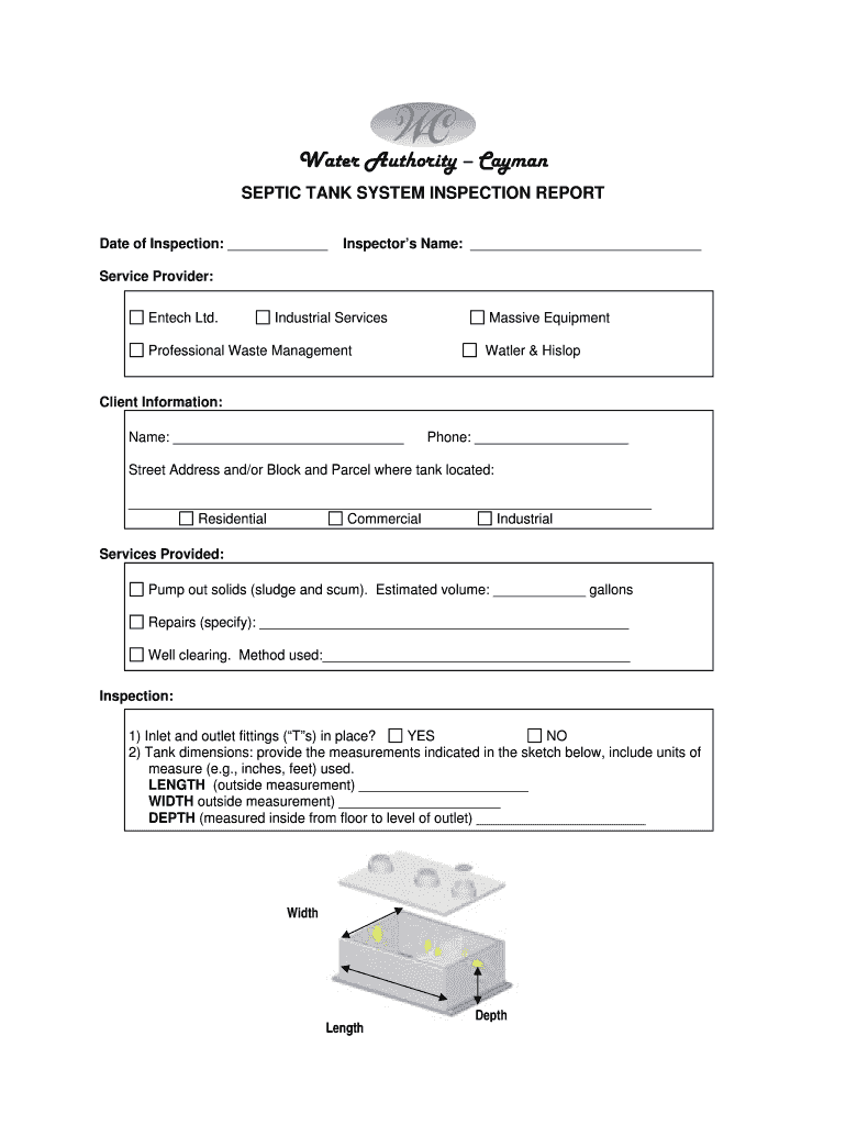 Fillable Online SEPTIC TANK SYSTEM INSPECTION REPORT Fax Email Print ...