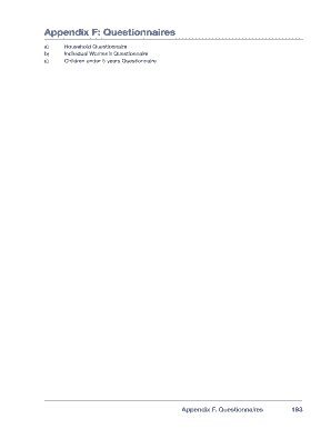 Fillable Online statistics knbs or Appendix F: Questionnaires a) b) c ...