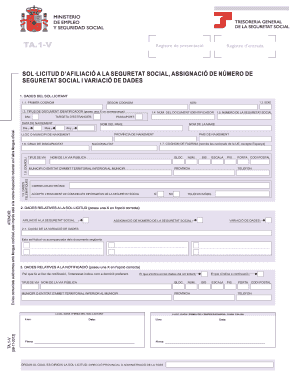 Fillable Online ieslacreueta TA1-V (V.1).cdr - Seguridad Social Fax ...