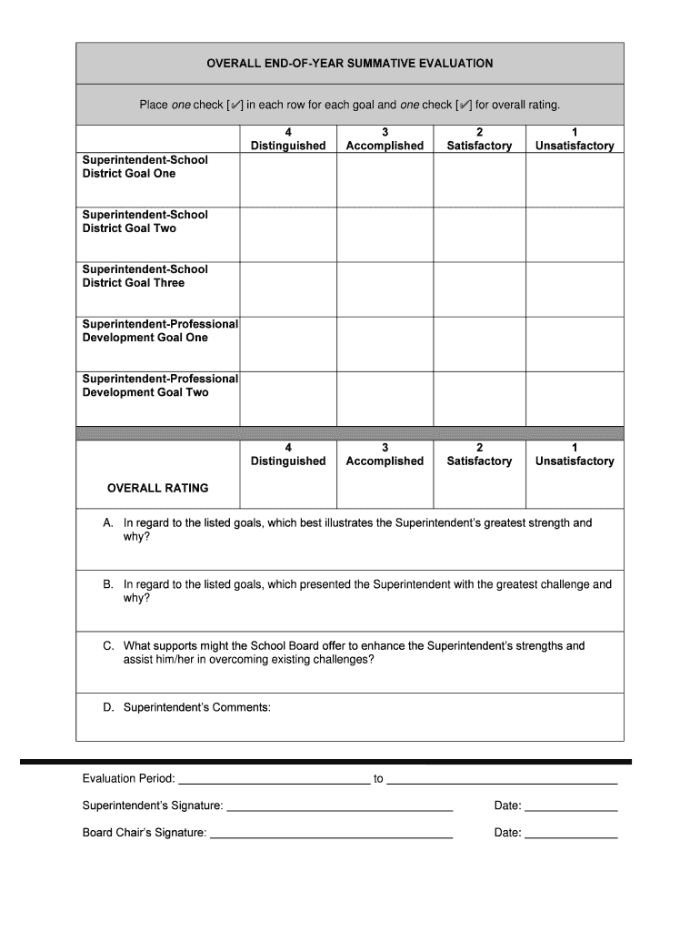 Fillable Online OVERALL END-OF-YEAR SUMMATIVE EVALUATION Fax Email Print - pdfFiller