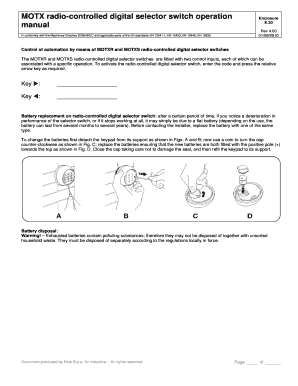 Fillable Online MOTX radio-controlled digital selector switch operation ...