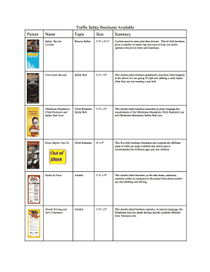 Fillable Online Traffic Safety Brochures Available Fax Email Print - pdfFiller