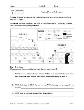 Fillable Online Finding Clues to Rock Layers - 7bscience.com Fax Email ...