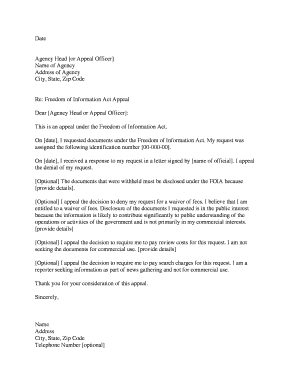 Fillable Online FOI appeal letter.docx Fax Email Print - pdfFiller