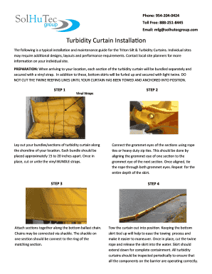 Fillable Online Turbidity Curtain Installation. turbidity curtain ...