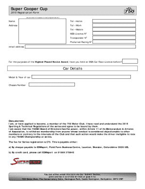 Fillable Online 2015 Reg form SCC Fax Email Print - pdfFiller