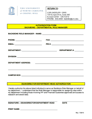 Fillable Online Role Manager Authorization Form Fax Email Print - pdfFiller