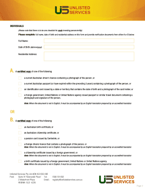 Fillable Online AML / CTF Checklist - Unlisted Services Fax Email Print ...