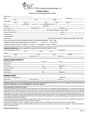 Fillable Online Patient Information Sheet 2-22-13 Fax Email Print ...