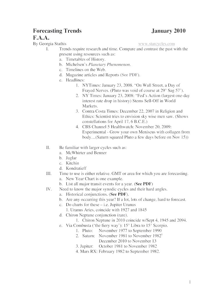 Fillable Online Forecasting Trends Fax Email Print - pdfFiller