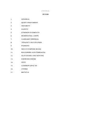 Fillable Online RULES - central1condo.com Fax Email Print - pdfFiller