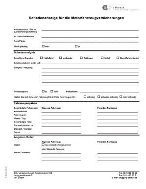 Fillable Online city-broker Schadenanzeige fr die ...