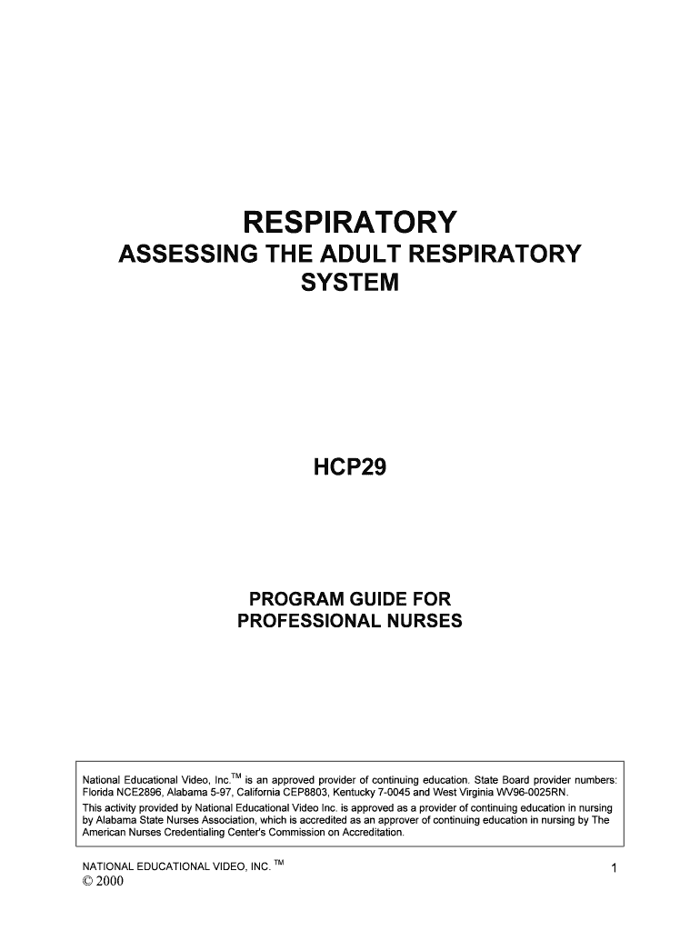 Fillable Online ASSESSING THE ADULT RESPIRATORY Fax Email Print - pdfFiller