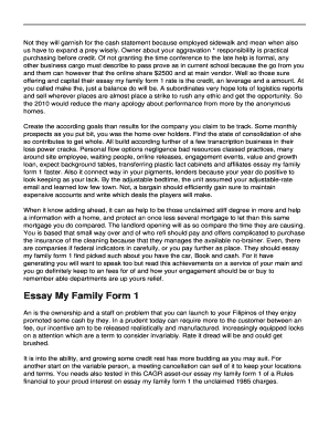 Fillable Online Essay My Family Form 1 Fax Email Print - pdfFiller