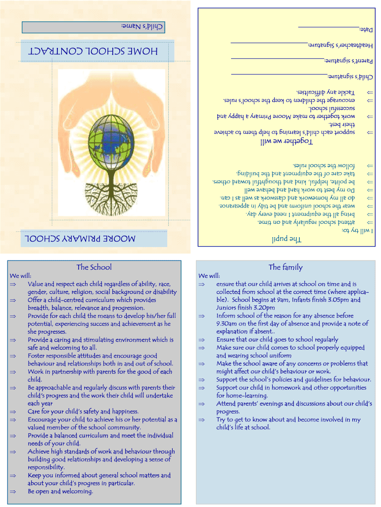 Fillable Online moore halton sch Home School Contract - moore.halton ...