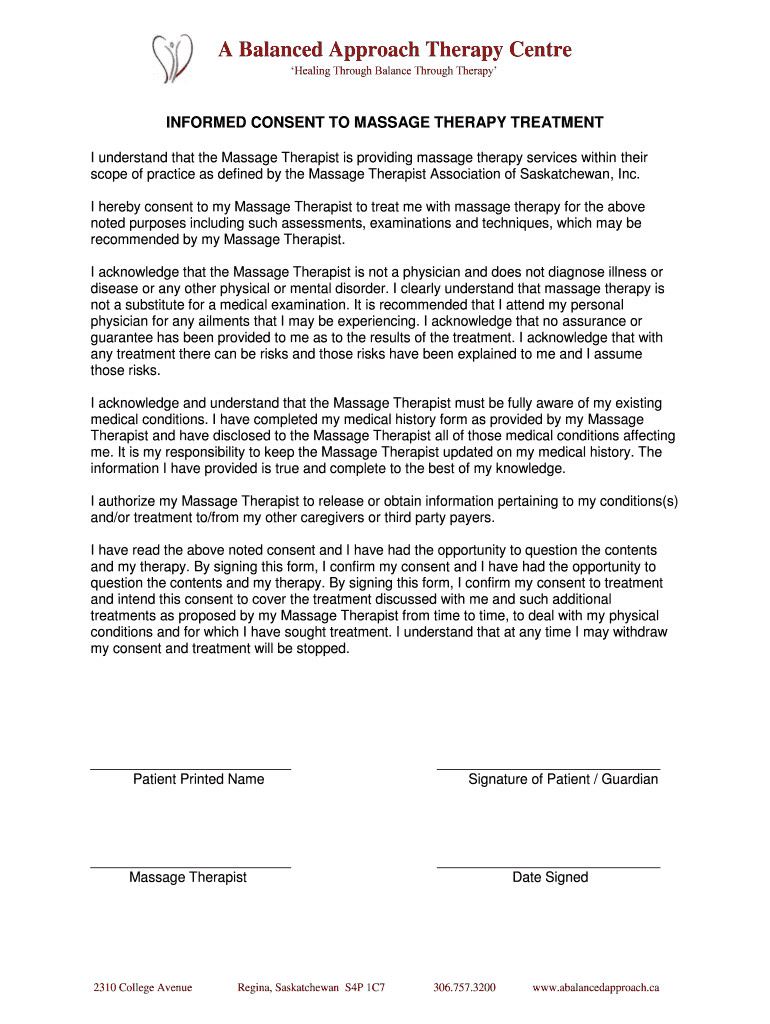 Fillable Online abalancedapproach A Balanced Approach Therapy Centre ...