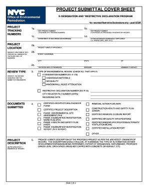 Fillable Online nyc PROJECT SUBMITTAL COVER SHEET Fax Email Print ...