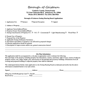Fillable Online zoning Application (2) Fax Email Print - pdfFiller